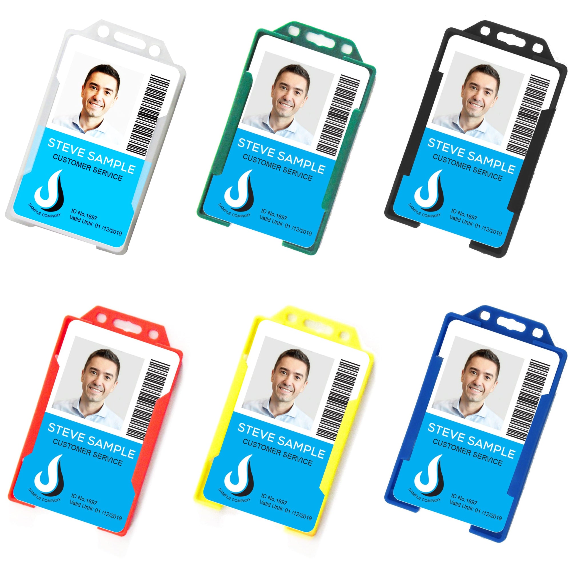 Coloured Plastic Portrait ID Card Holder (Packs of 10) | SG World