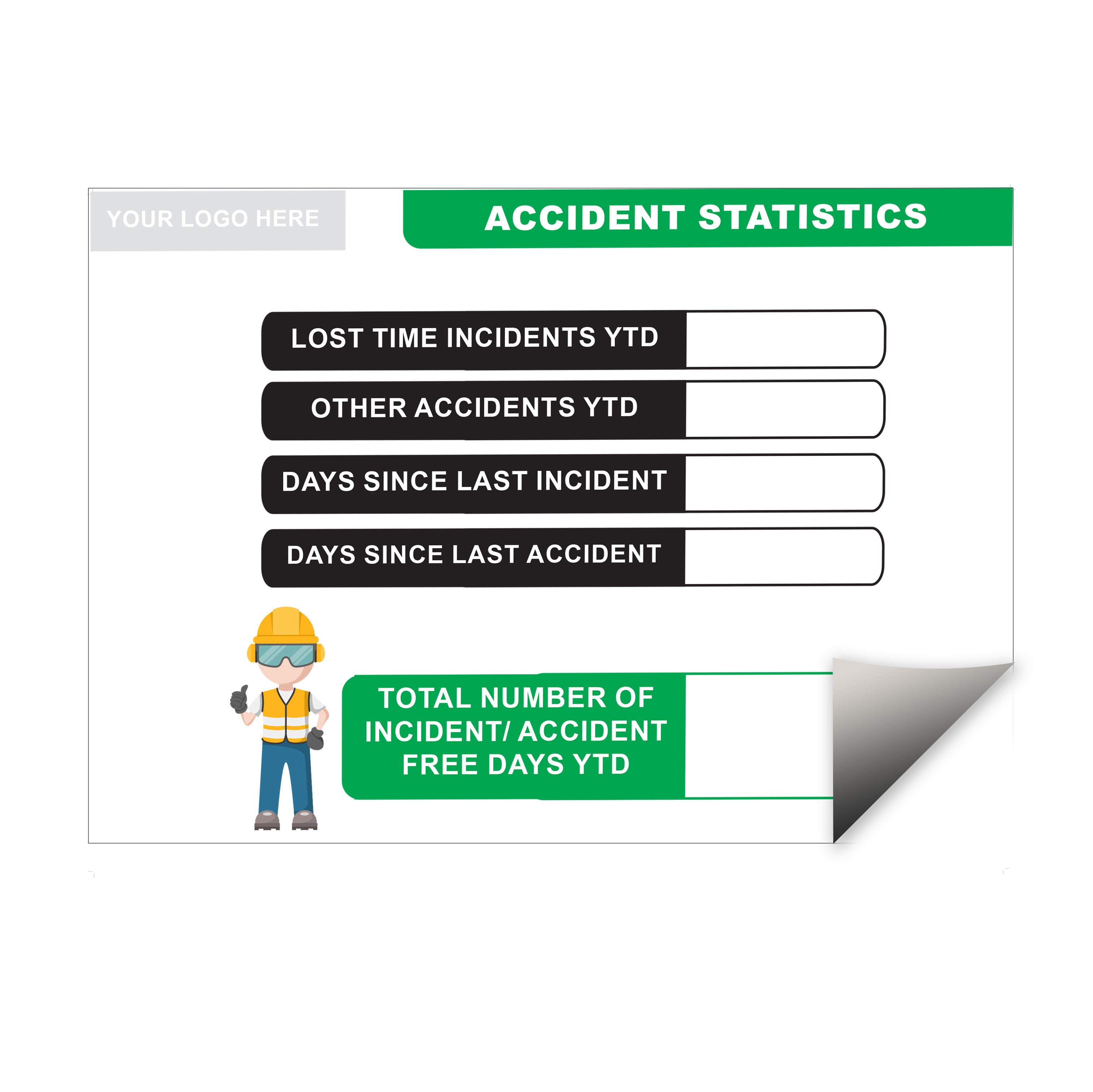 Accident / Incident Dry Erase Safety Noticeboard | Adhesive & Flexible ...