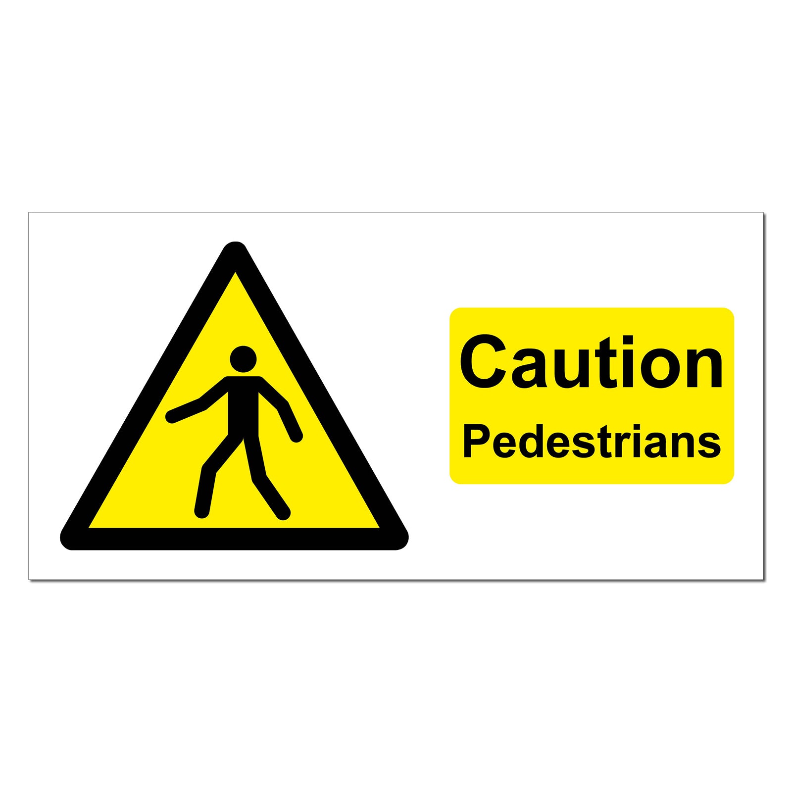 Caution Pedestrians Safety Sign | 1000mm (W) x 500mm (H) / Dibond / Pre ...