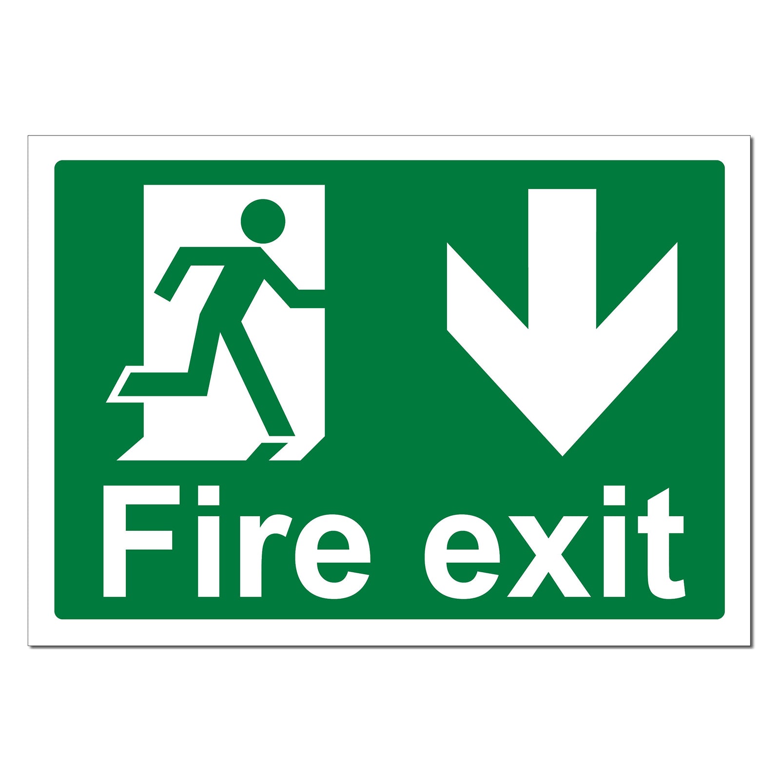 Fire Exit, Man and Arrow, Down Safety Sign | SG World