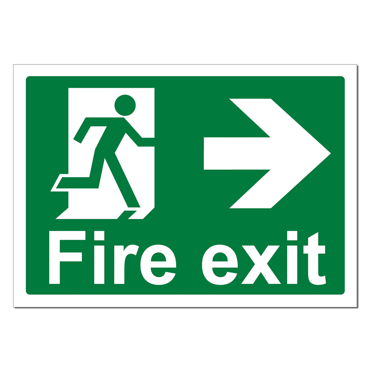 Fire Exit, Man and Arrow, Right Safety Sign — SG World