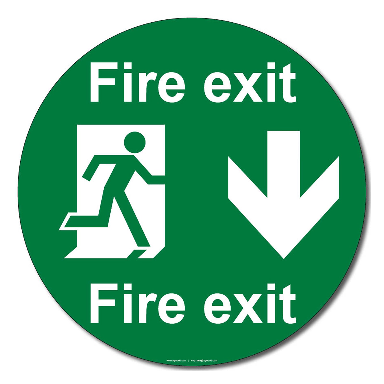 Fire Exit Down Arrow Floor Safety Sign | SG World