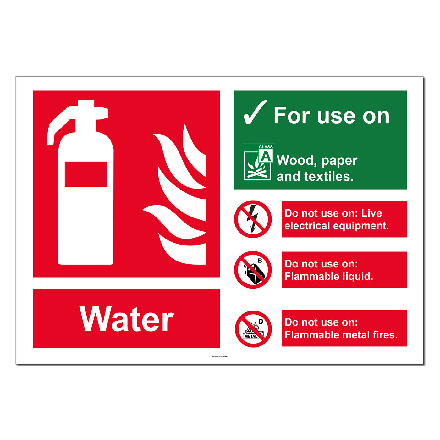 Water Fire Extinguisher Safety Sign | SG World