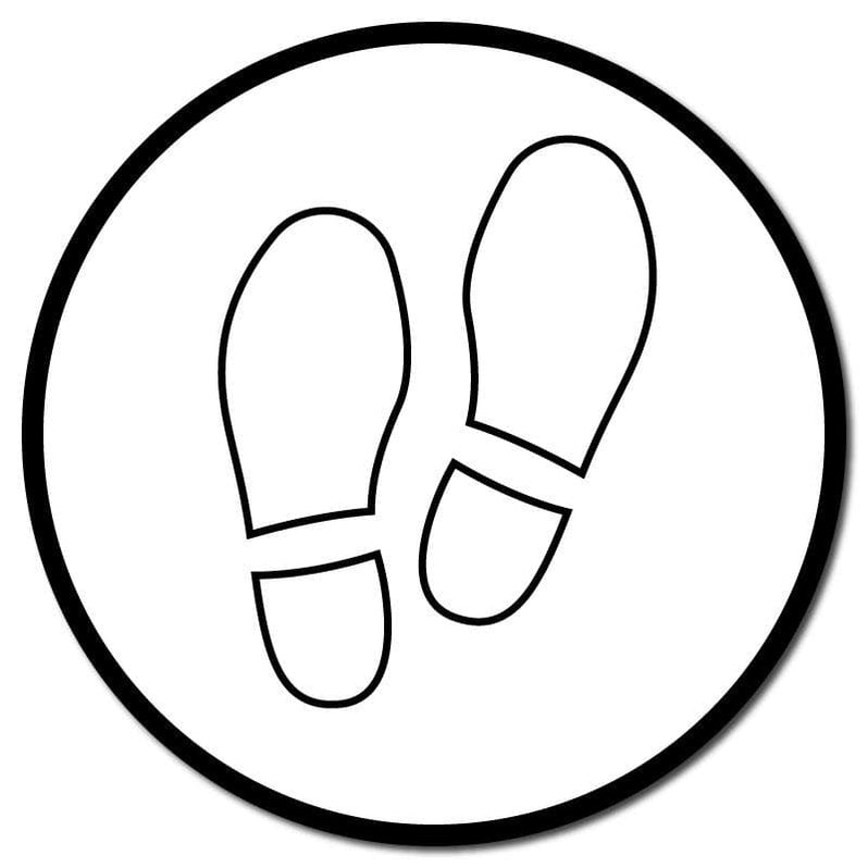 Footprints, Indoor Circle Floor Signage, 60cm Diameter, Multiple Colou ...