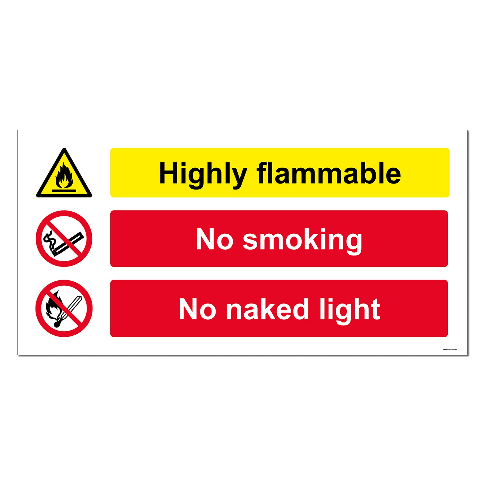 Highly Flammable, No Smoking, No Naked Light Safety Sign | SG World