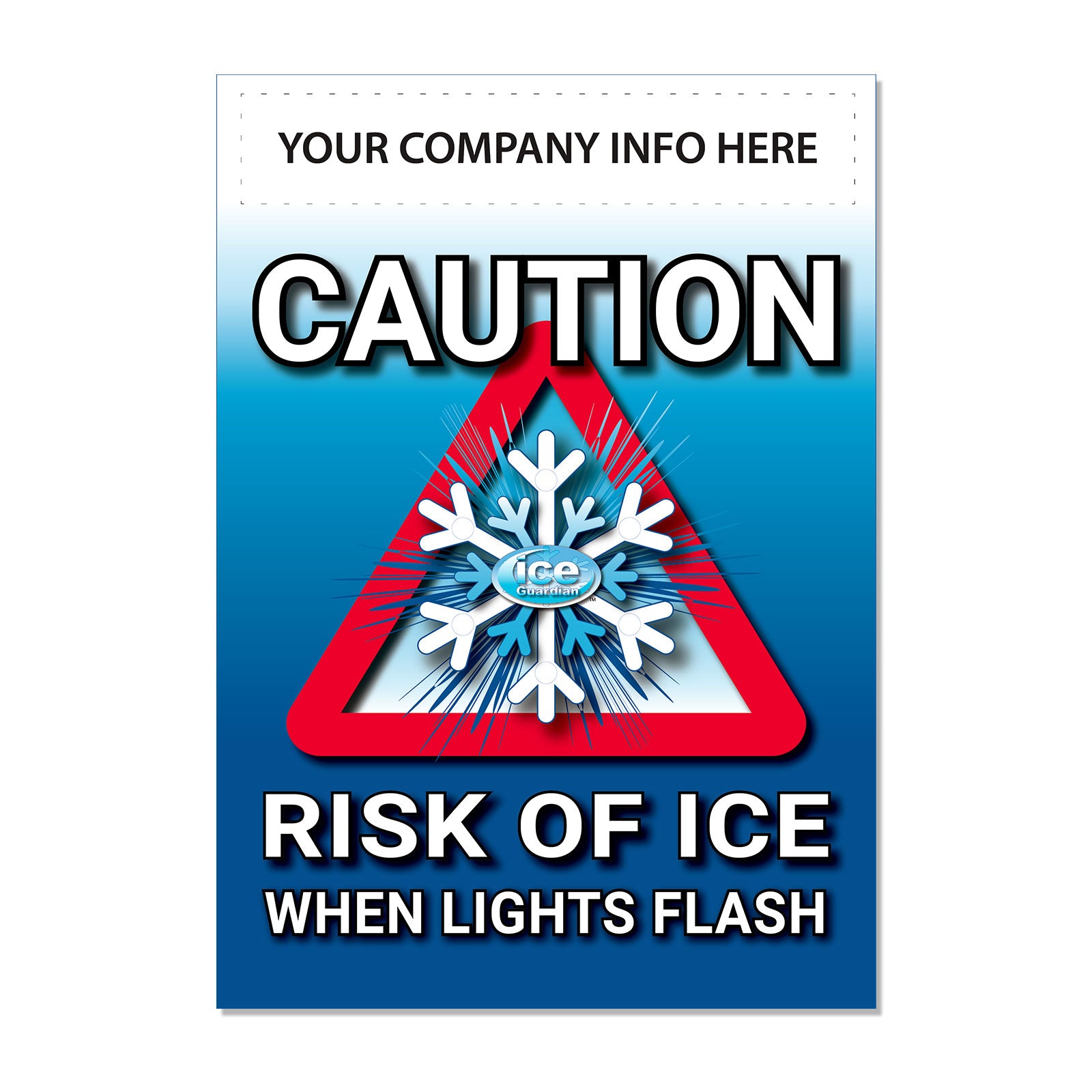 Ice Warning Flashing LED Safety Sign - add your logo | SG World