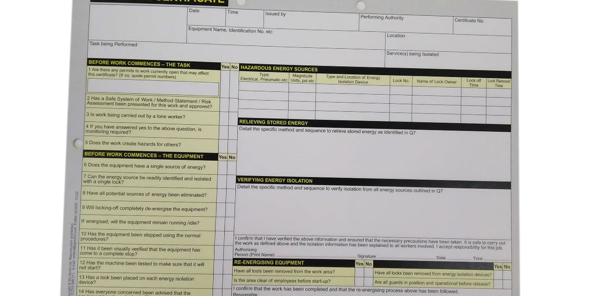 Isolation Certificate Kit (Pack of 10) — SG World