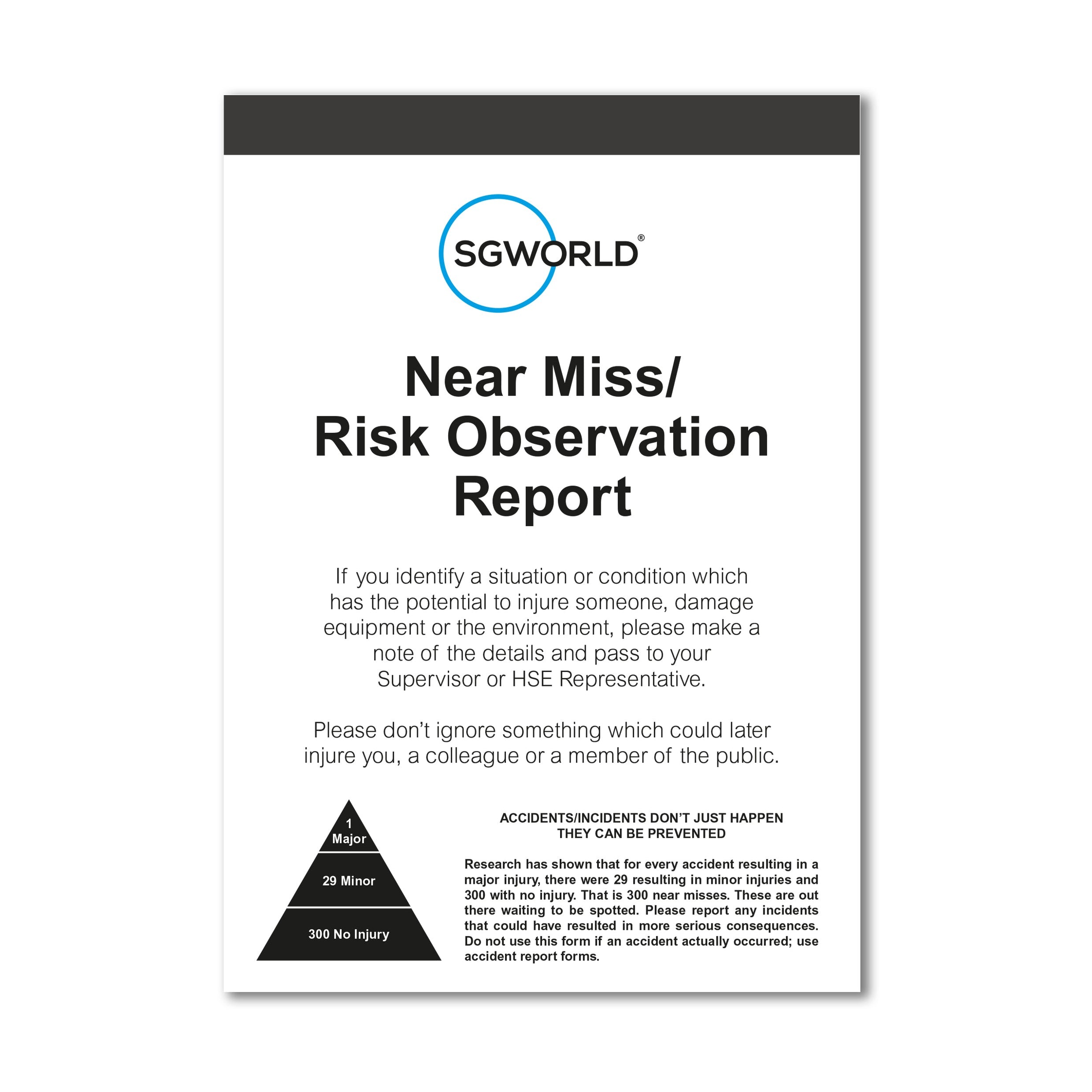 Near Miss Report Book | SG World