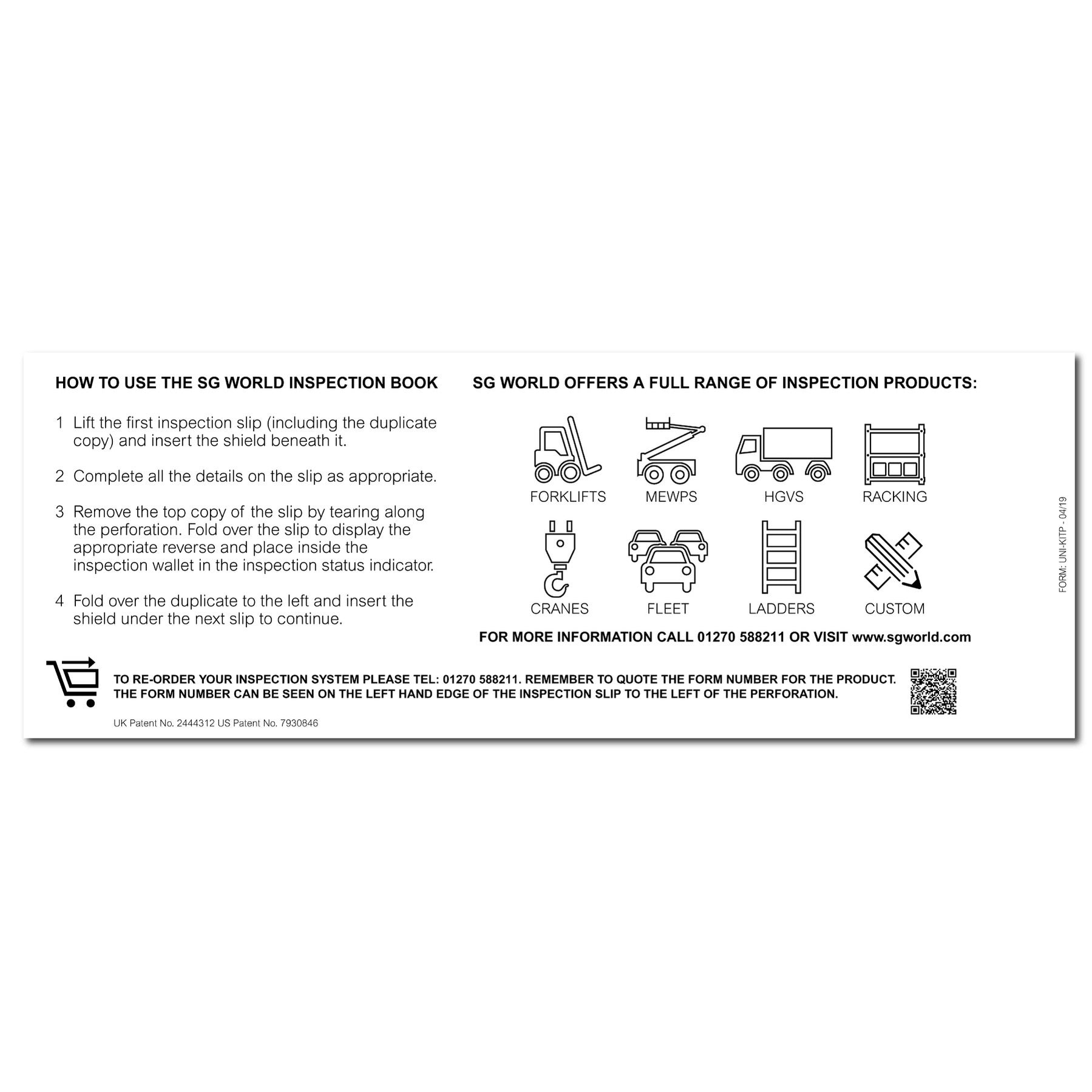 Tug Pre-Use Visual Inspection Checklist (pad of 30) | SG World