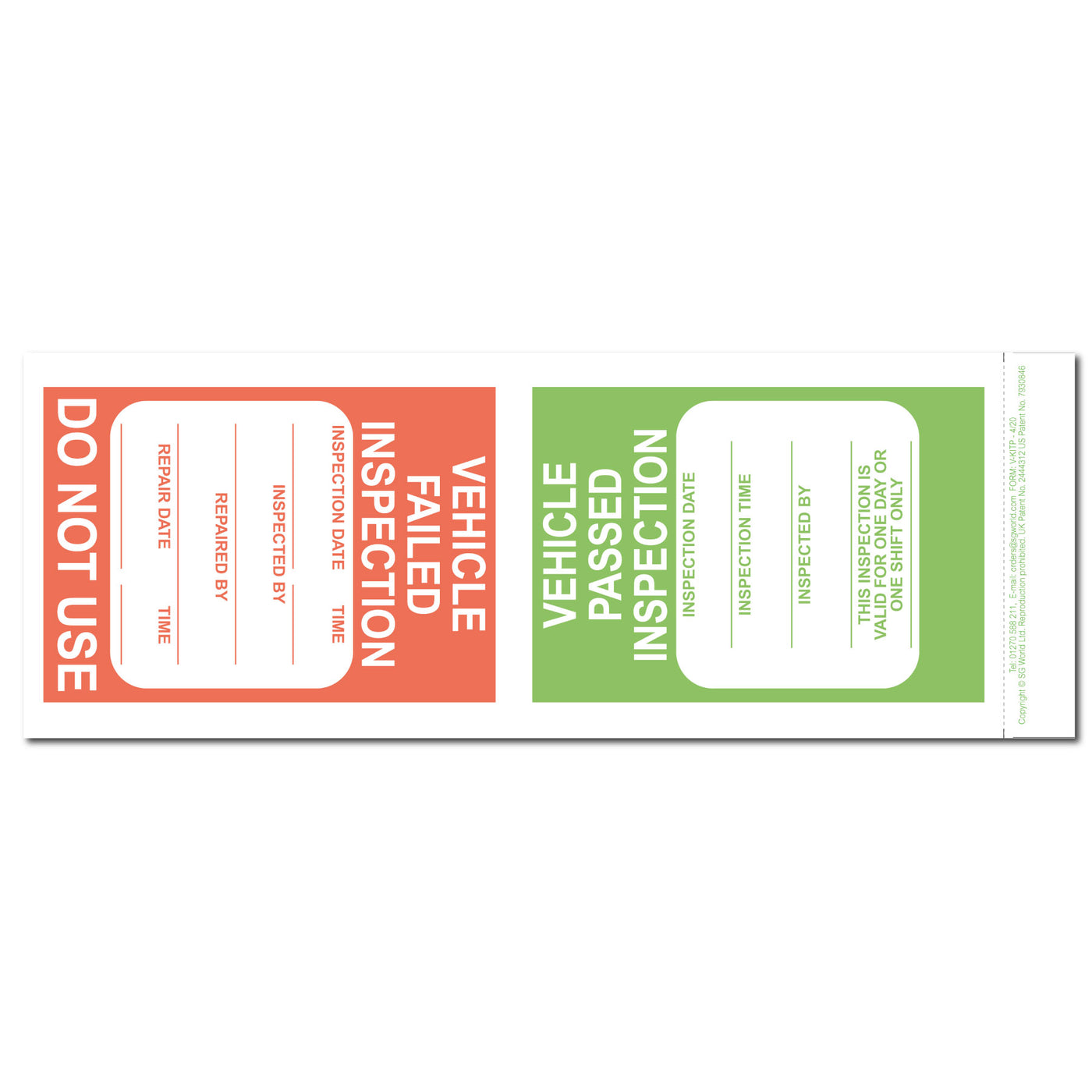 HGV Pre-Use Visual Inspection Checklist (Pad of 30) | SG World