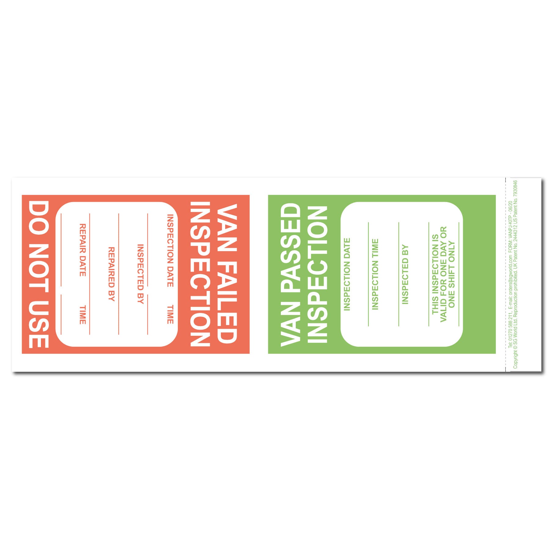 LGV Pre-Use Visual Inspection Checklist (pad of 30) | SG World