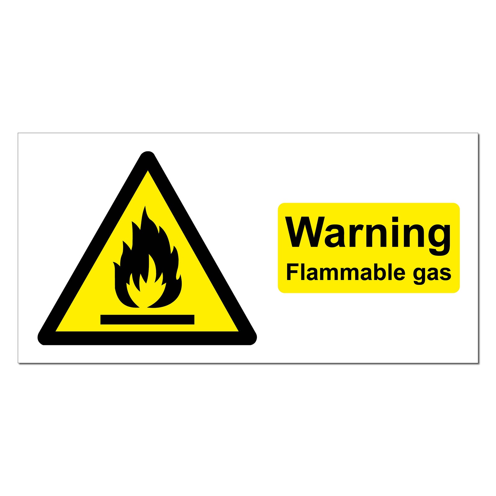 Warning Flammable Gas Safety Sign | 1000mm (W) x 500mm (H) / Foamex ...