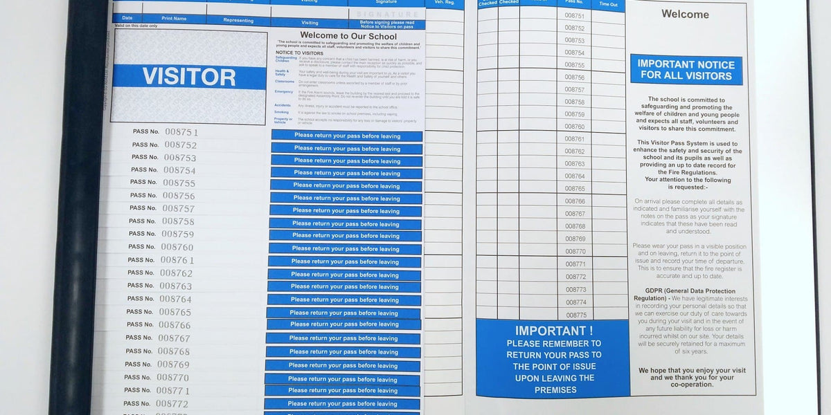 School Visitor Pass - Standard (Packs of 250) — SG World